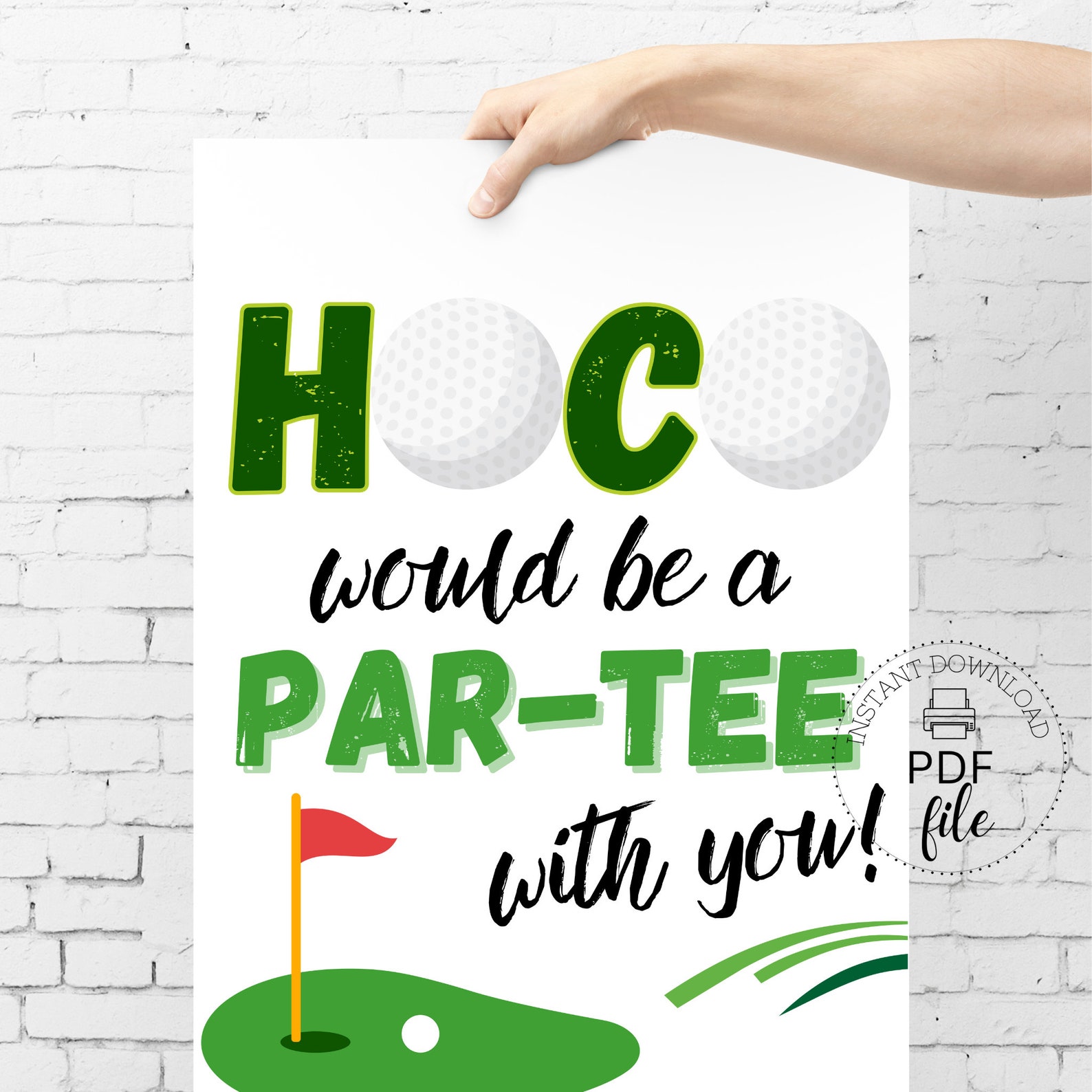 Printable Golf Homecoming Proposal Sign Hoco Would Be A Par-tee With ...