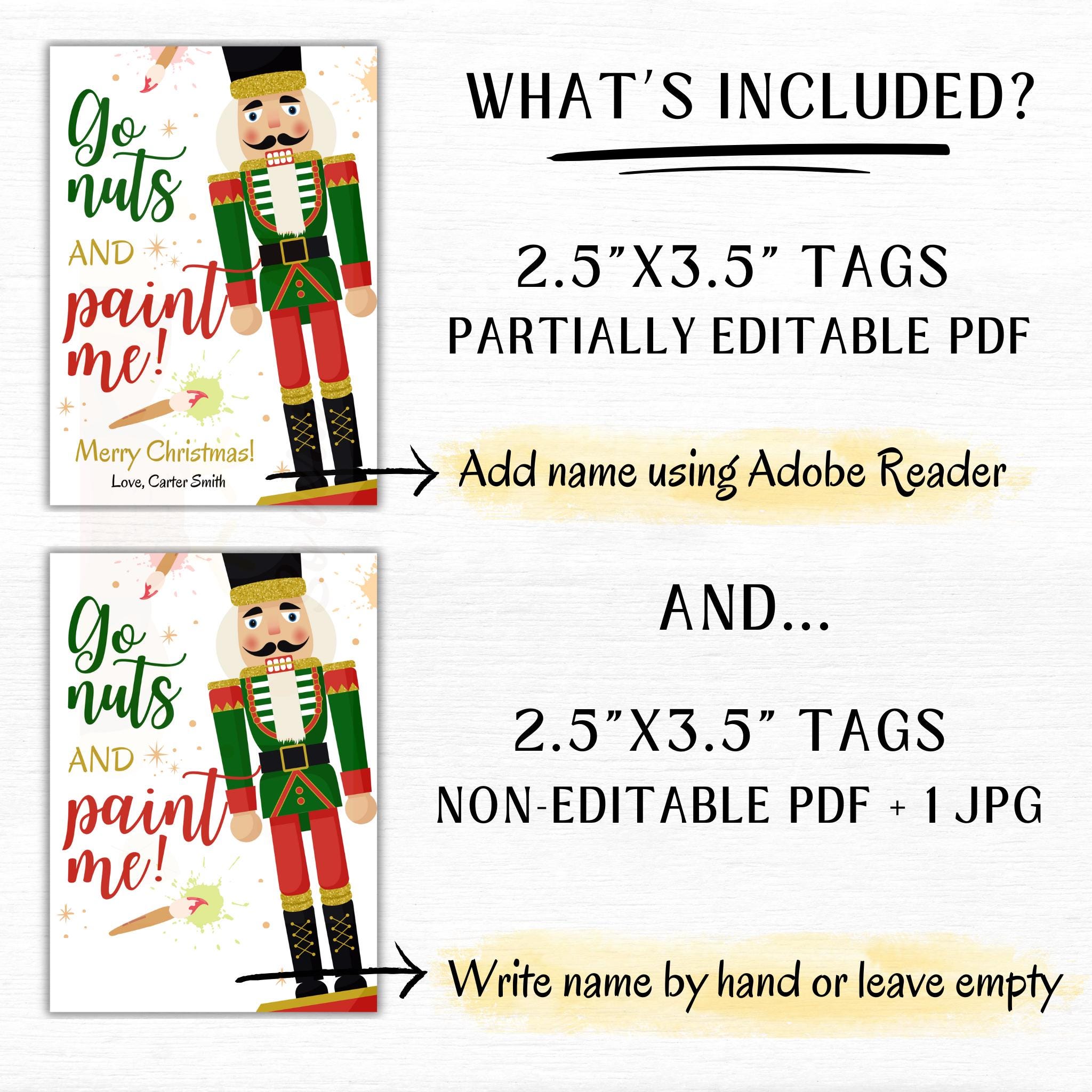 Printable Nutcracker Christmas Gift Tag, School/teacher/classroom Go ...