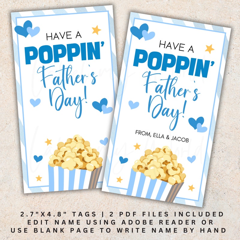 Popcorn Fathers Day Card - Etsy
