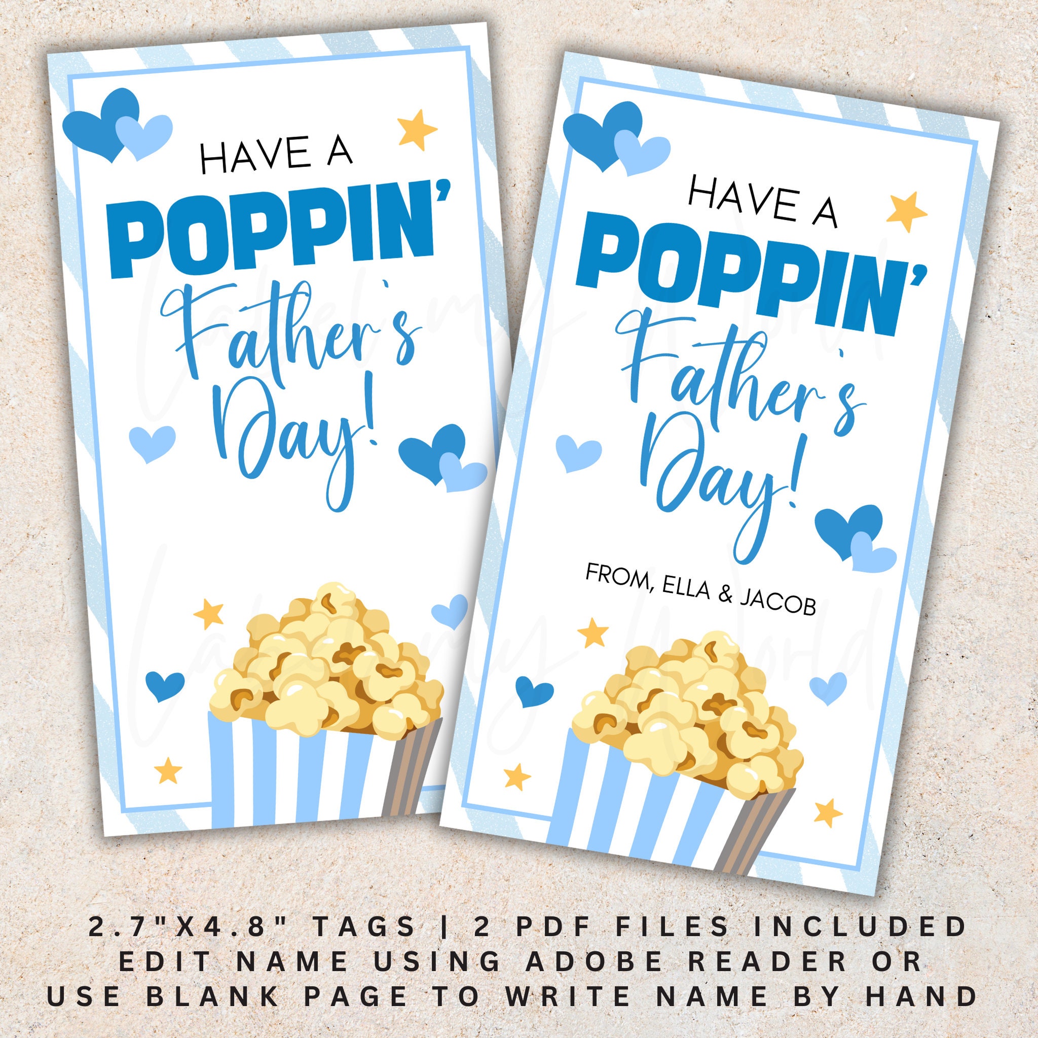 Printable Happy Father's Day Gift Tag, Personalized Father's Day ...