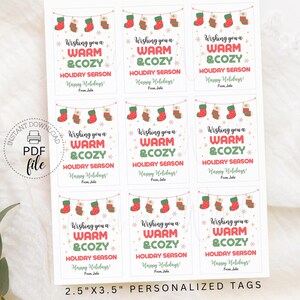 Printable Fuzzy Socks Tag, Personalized Wishing You a Warm and Cozy ...