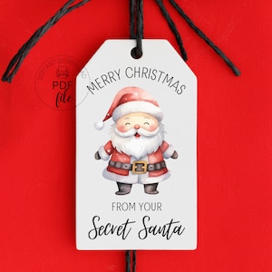 Merry Christmas From Your Secret Santa Gift Tags | Printable Christmas ...