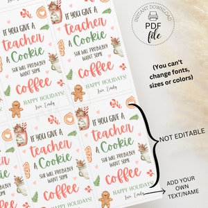 Christmas Teacher Appreciation Gift Tags | Printable Christmas Cookies ...