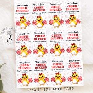 Printable Cheer Duck Tag, Personalized You've Been Cheer Ducked Good ...