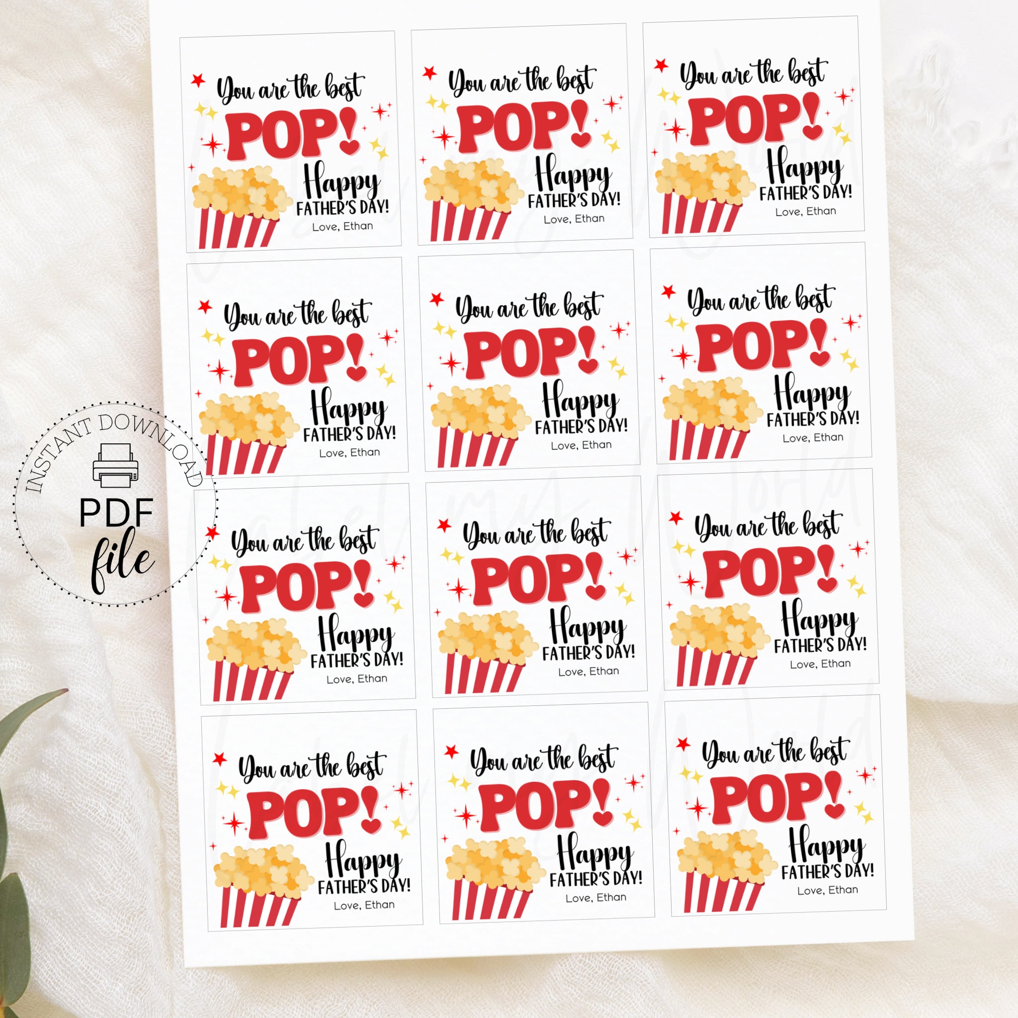 Editable Happy Father's Day Gift Tag | Printable Personalized Father's ...