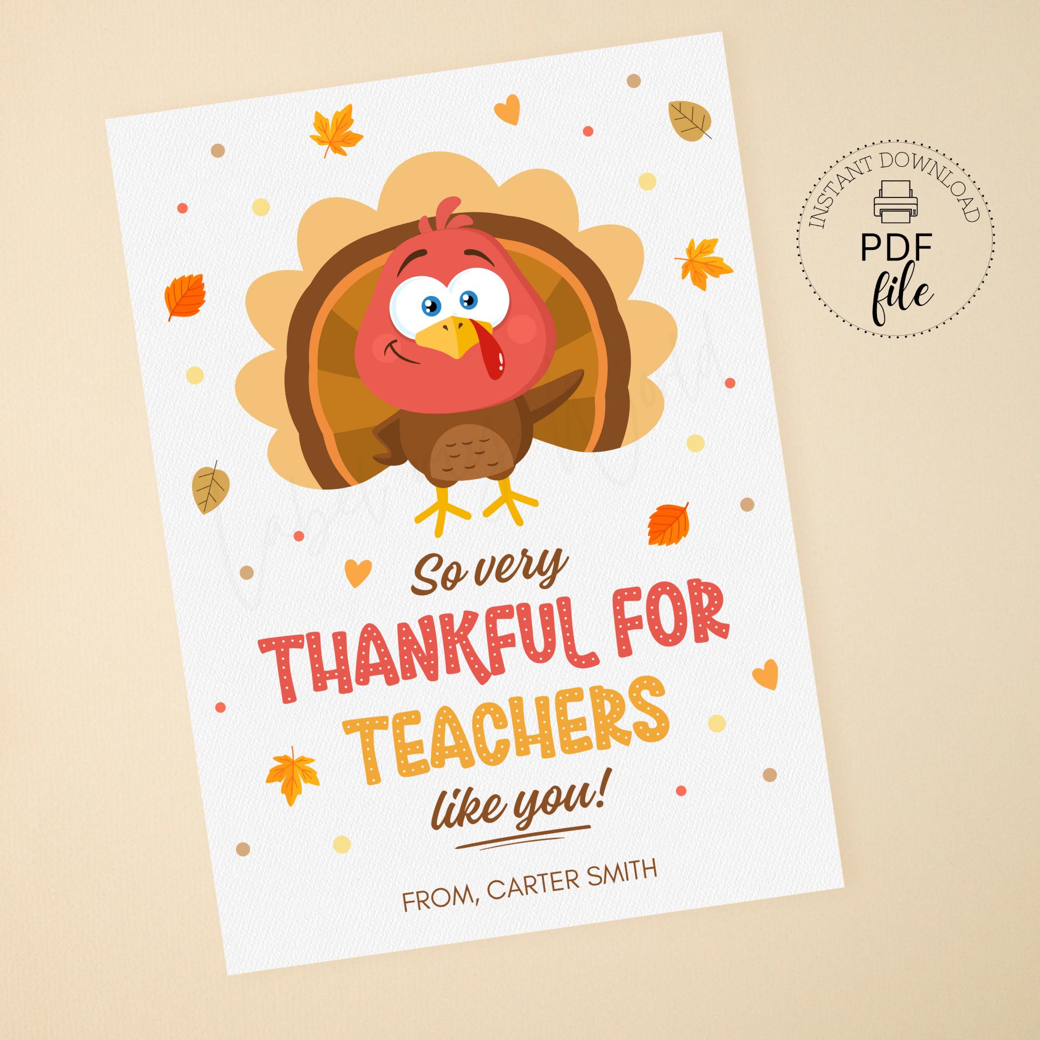Printable Thankful for Teachers Like You Gift Tag, Personalized Happy ...