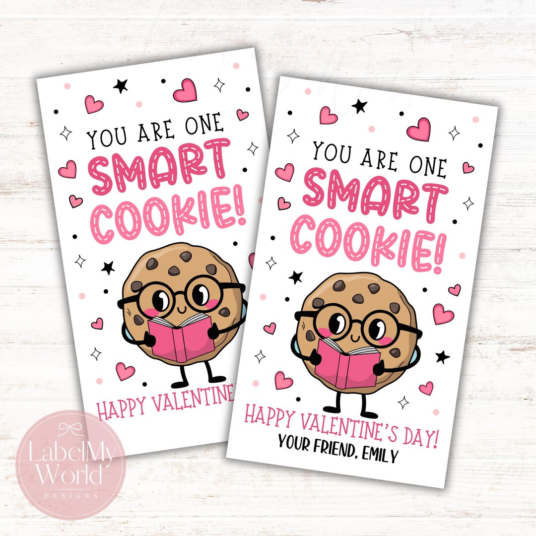 You Are One Smart Cookie Valentine Gift Tag, Valentines Cookie Treat ...