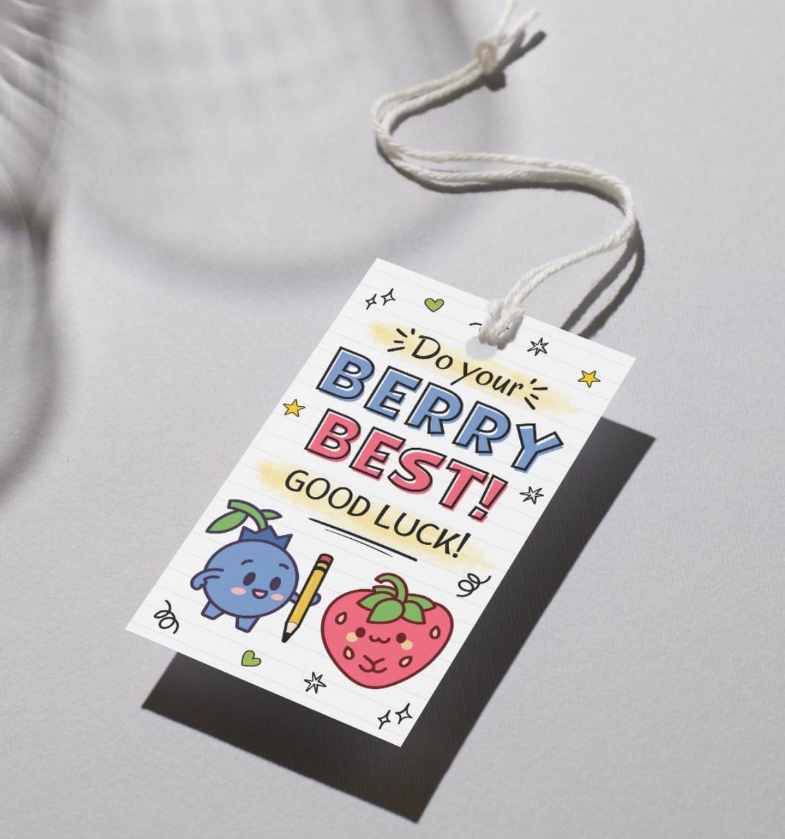Printable Testing Day Berry Fruit Snack Tag, Do Your Berry Best ...