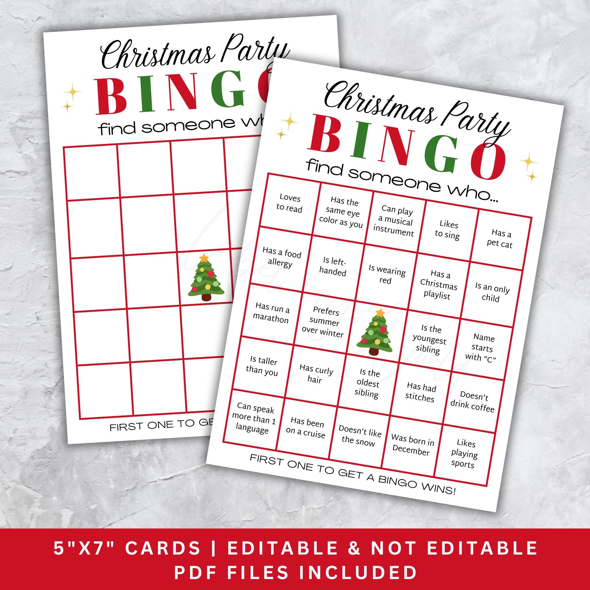 Christmas Party Find Someone Who Bingo, Find the Guest Holiday Game ...