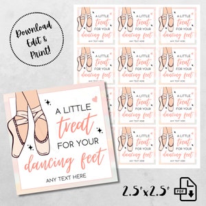 Printable Ballet Dancer Treat Tag, Personalized A Little Treat for Your ...