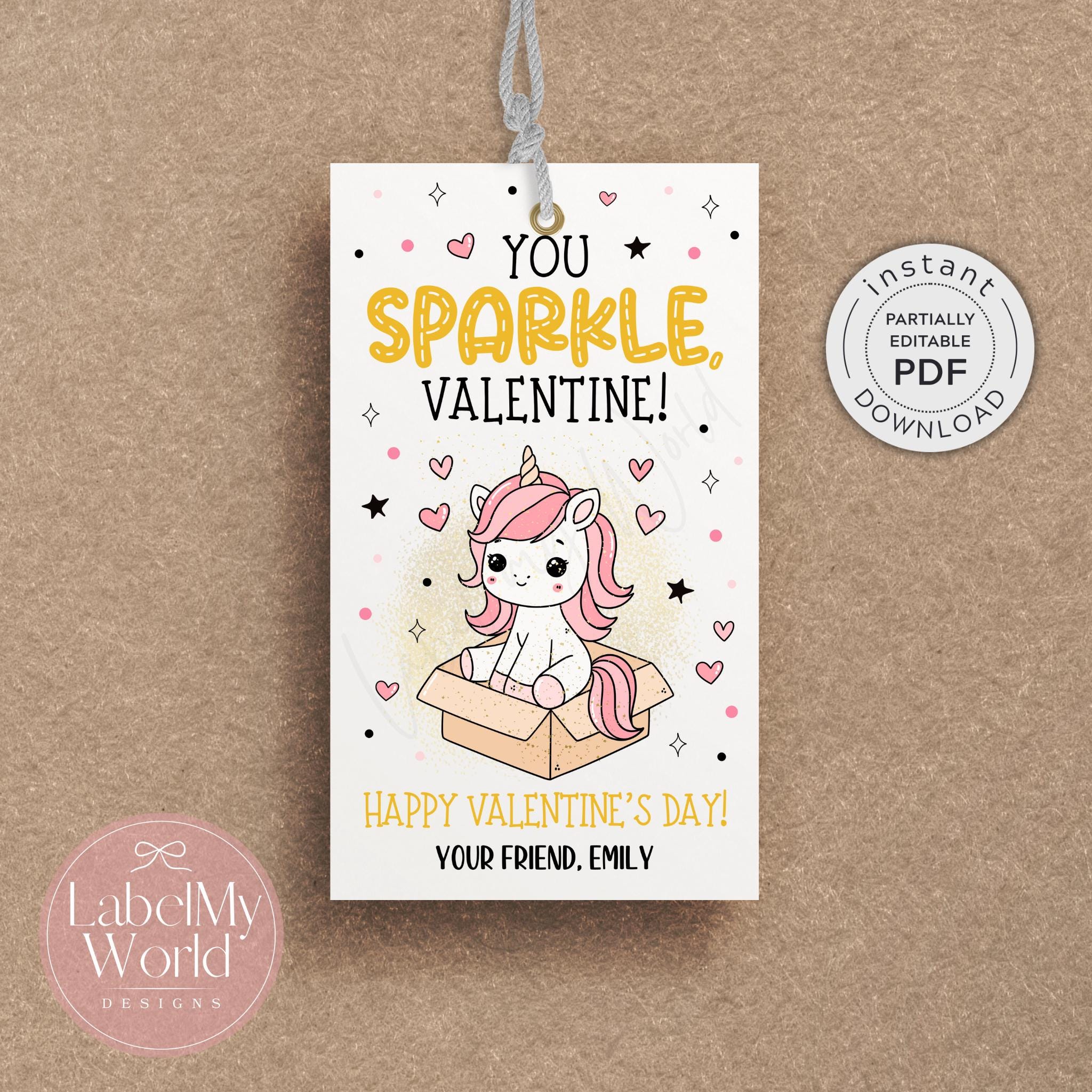 Printable Unicorn Valentine Cards, Classroom Magical Unicorn Valentine ...