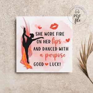Dance Good Luck Labels/tags, Printable Red Lipstick Dancer Stickers 2 ...