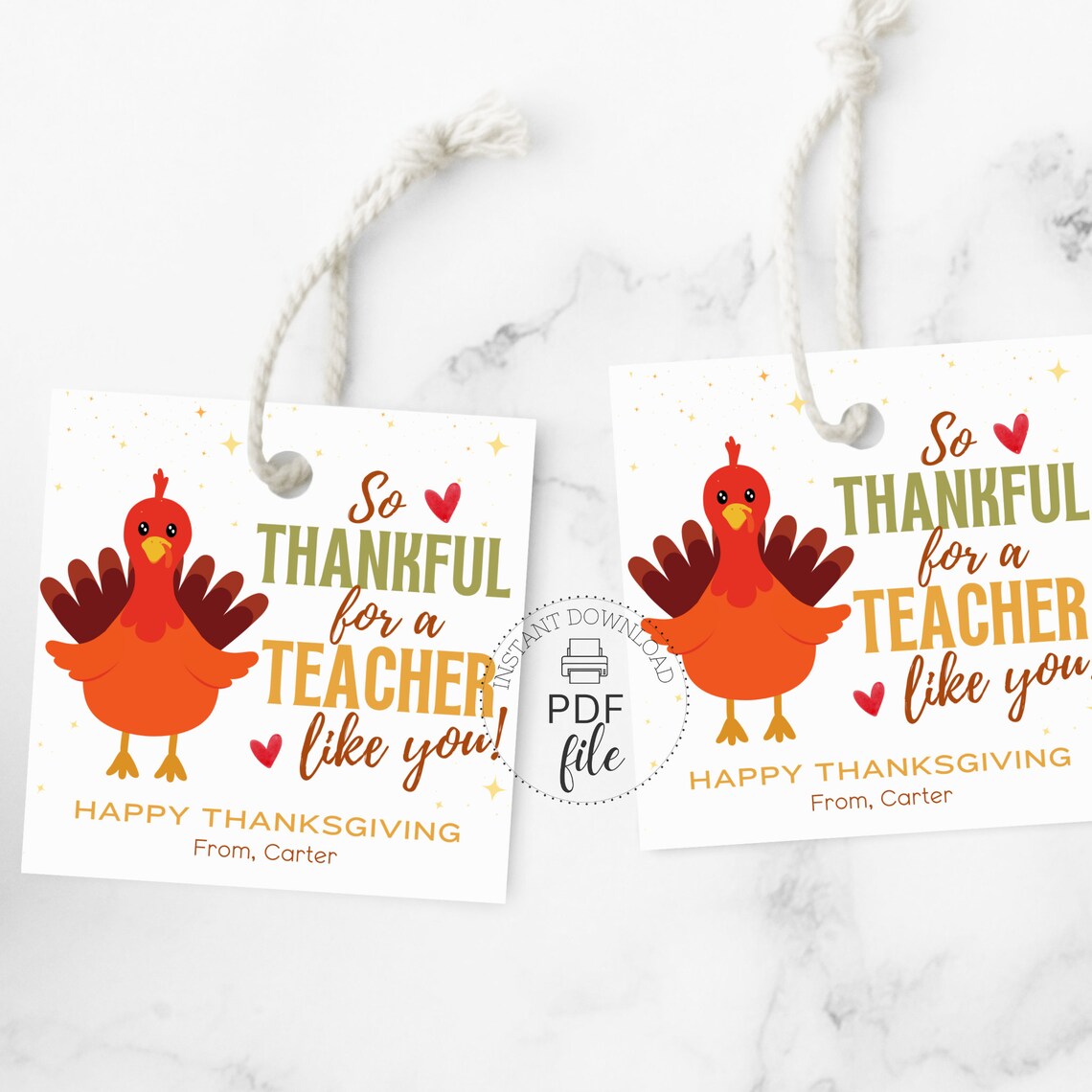 Thanksgiving Teacher Appreciation Gift Tags | Printable so Thankful for ...