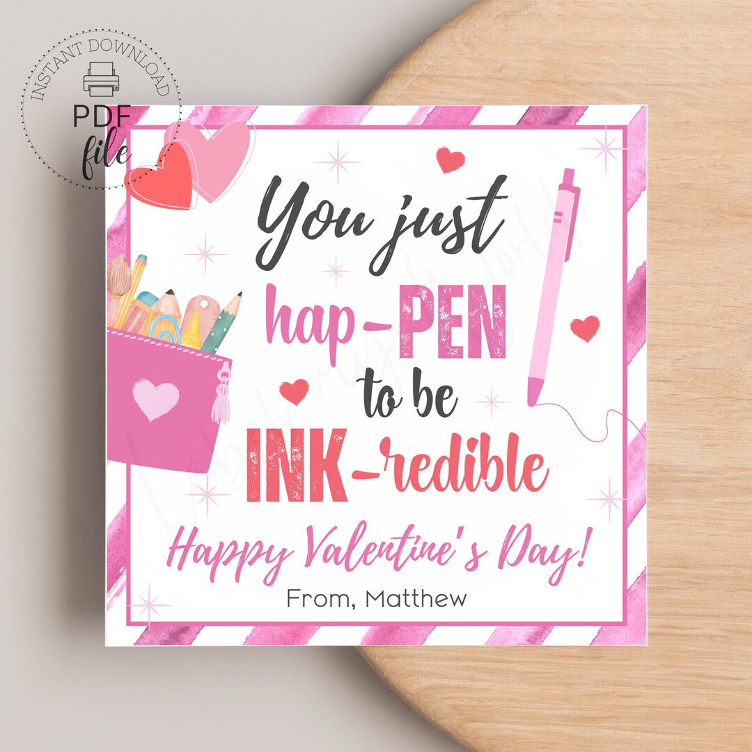 Valentine's Day Appreciation Gift Tags | Printable You Just Hap-pen to ...