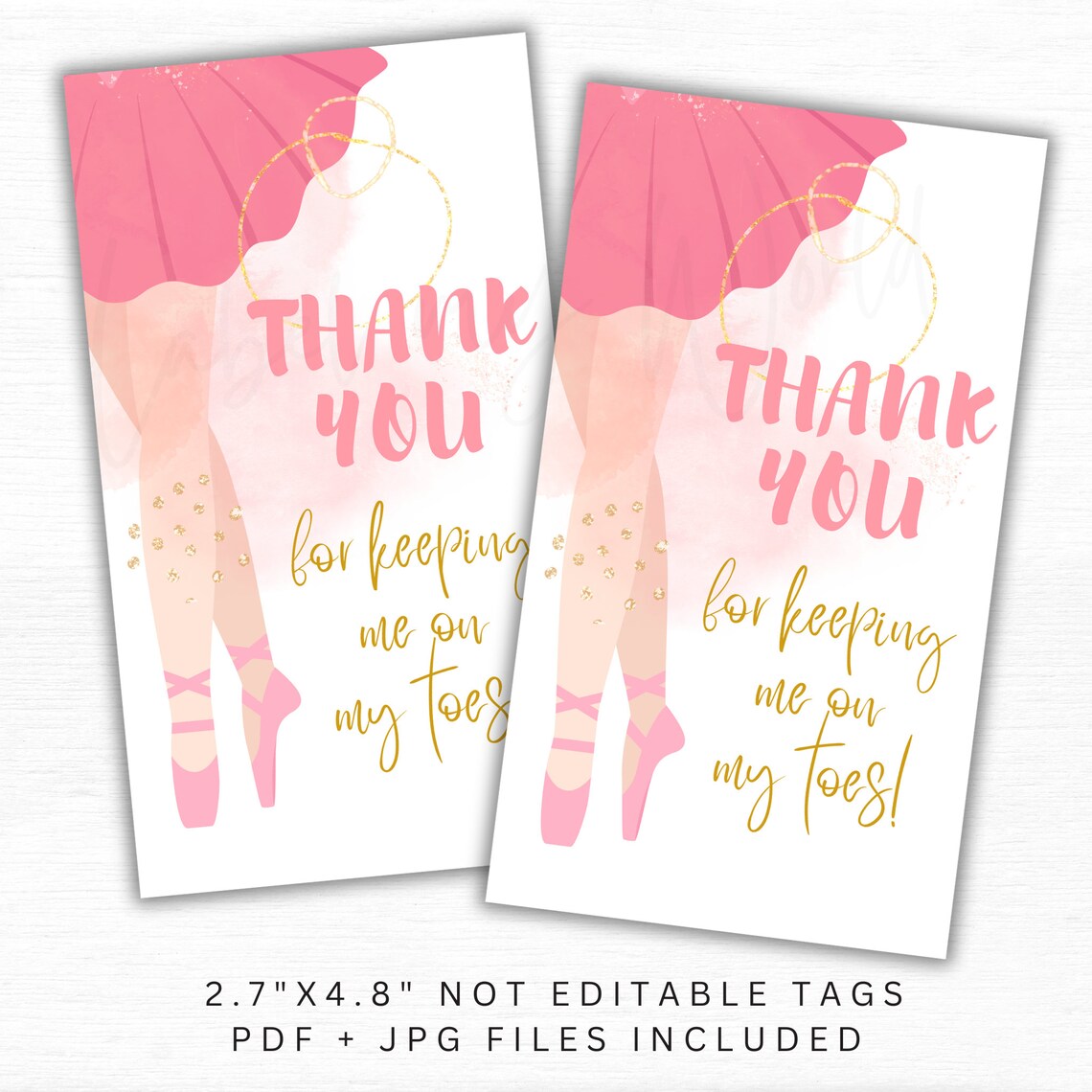 Printable Thank You for Keeping Me on My Toes Tag, Dance Teacher ...