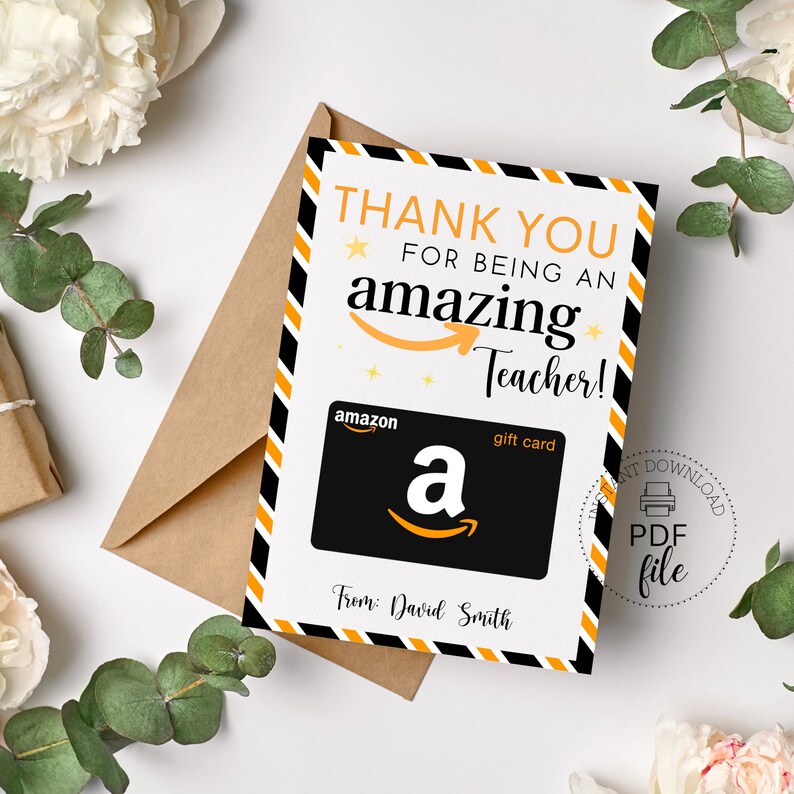 Amazon Gift Card Holder Template Printable Thank You for - Etsy