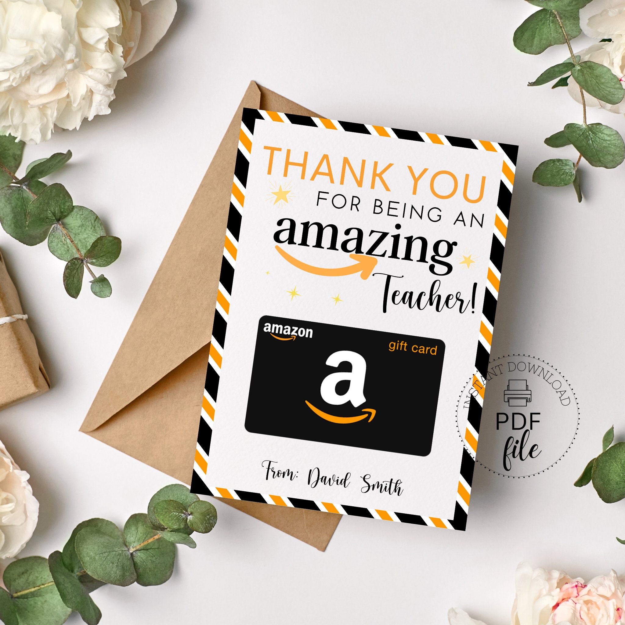 Amazon Gift Card Holder Template Printable Thank You for - Etsy