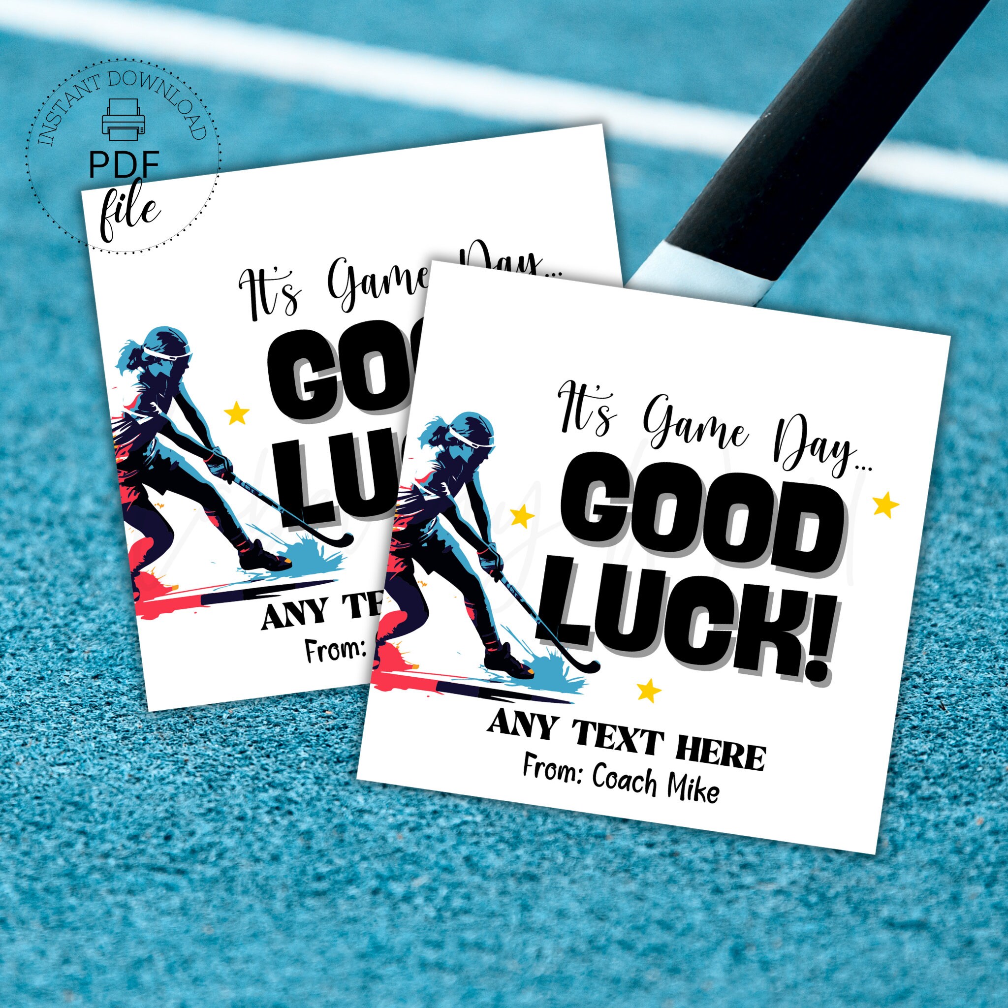 Field Hockey Good Luck Printable Tags | Personalized Cheer Team Gift ...