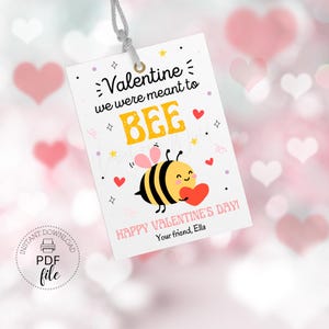 Printable Bee Valentine Tags, It's Great to Bee Your Friend, We Were ...