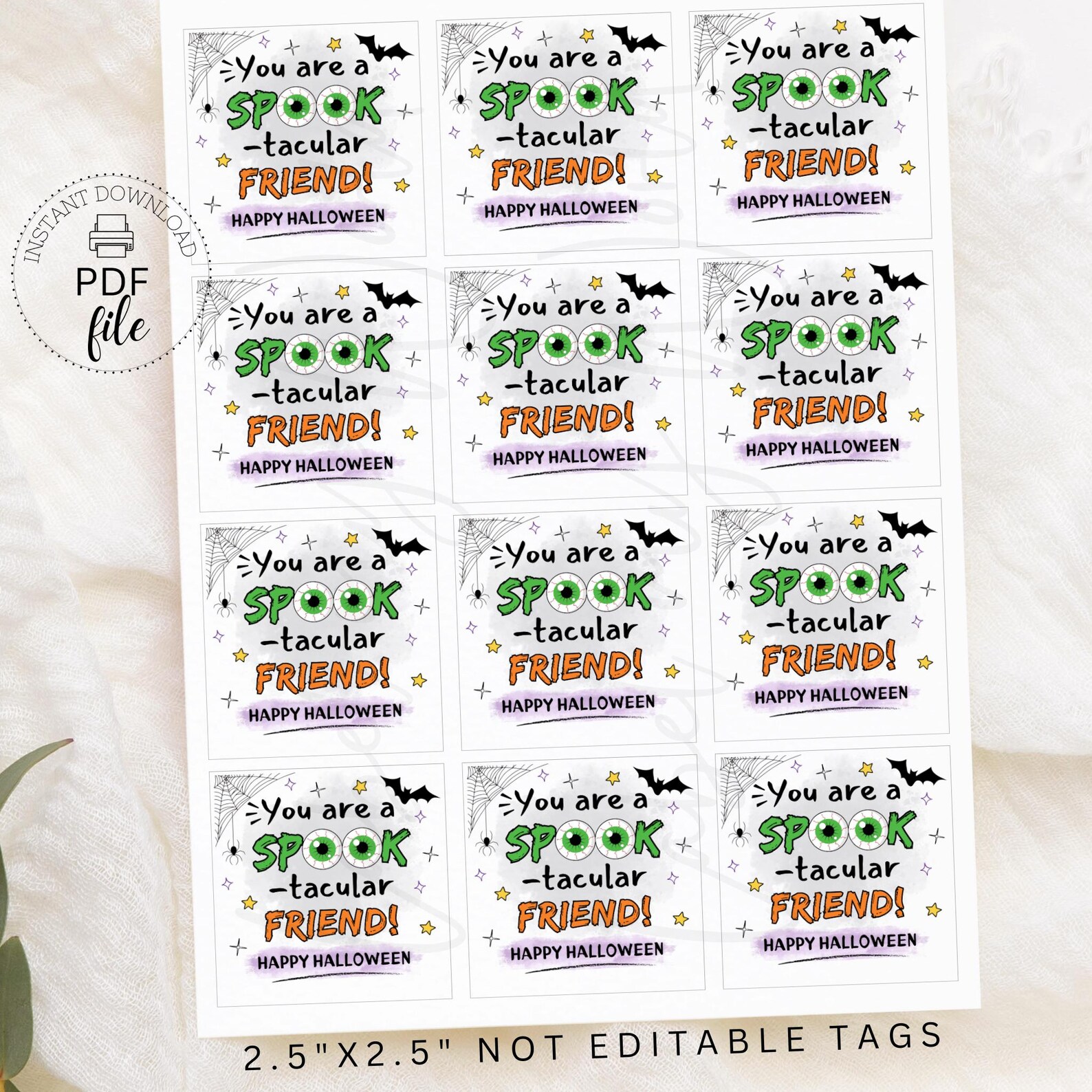 Printable You Are a Spook-tacular Friend Tag, Happy Halloween School ...