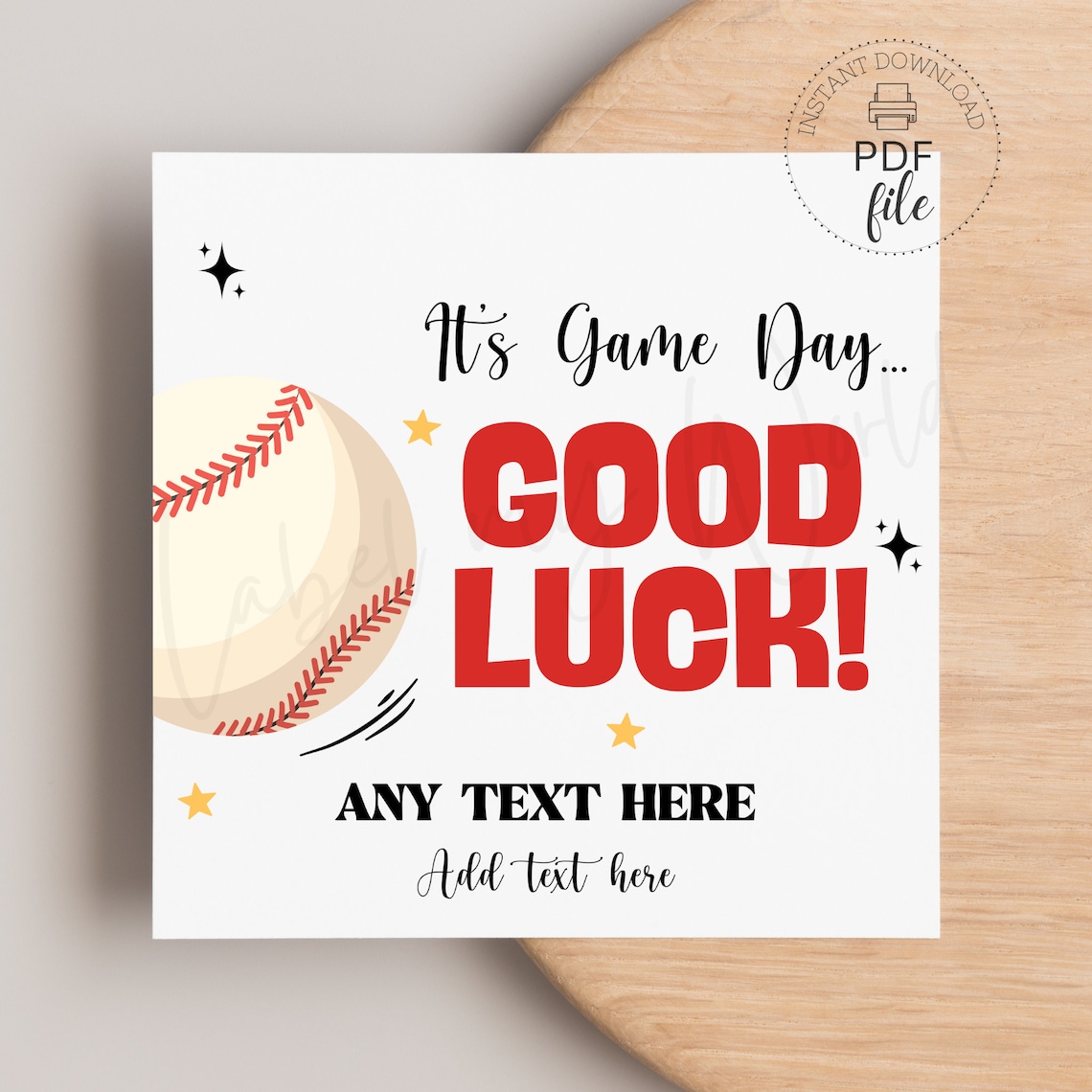 Baseball Good Luck Printable Tags | Personalized Cheer Team Gift Tag ...