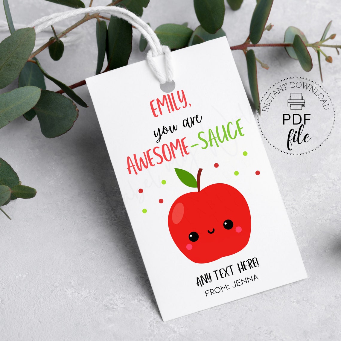 Printable You Are Awesome-sauce Gift Tag | Personalized Classroom ...
