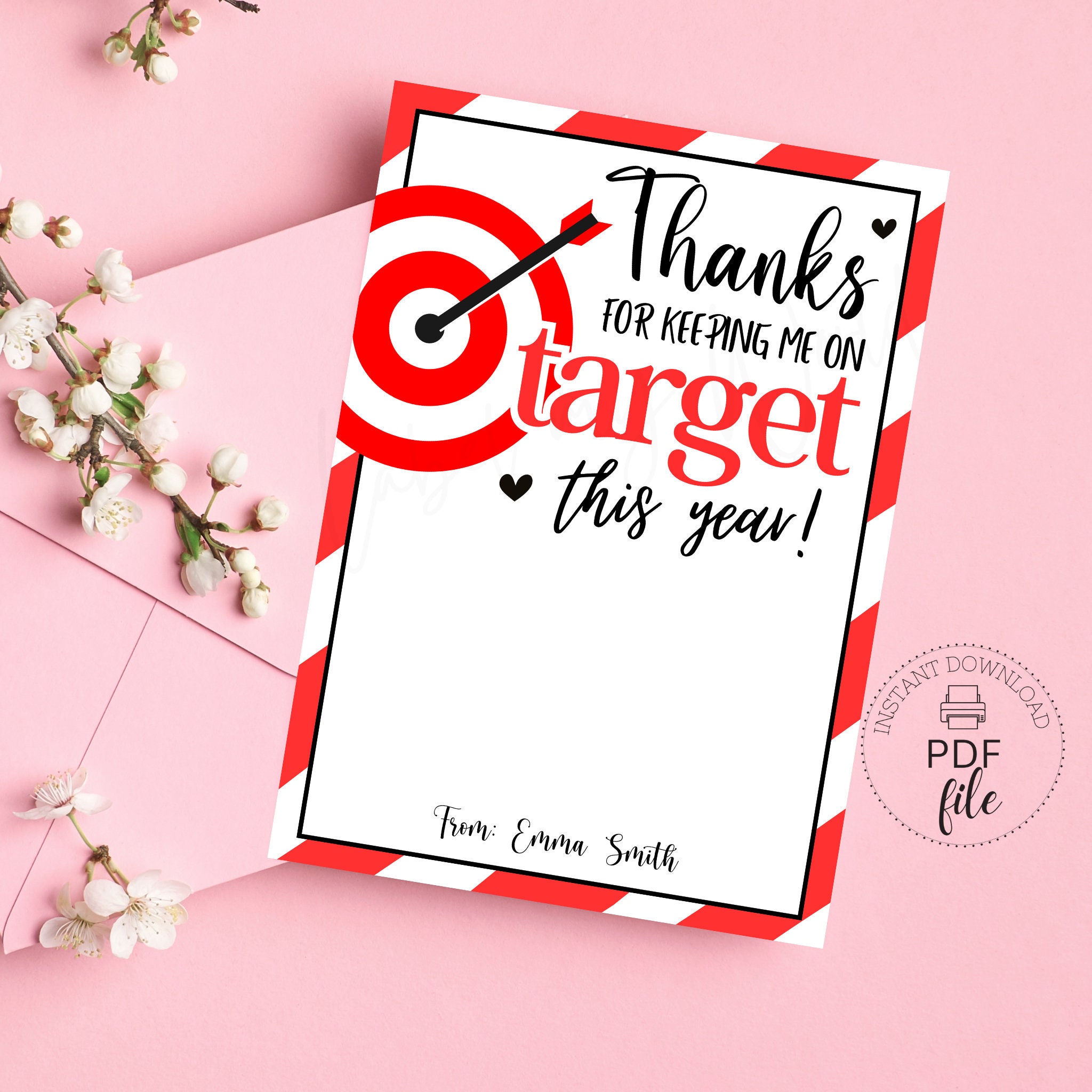 Target Gift Card Holder Template | Printable Thanks for Keeping Me on ...