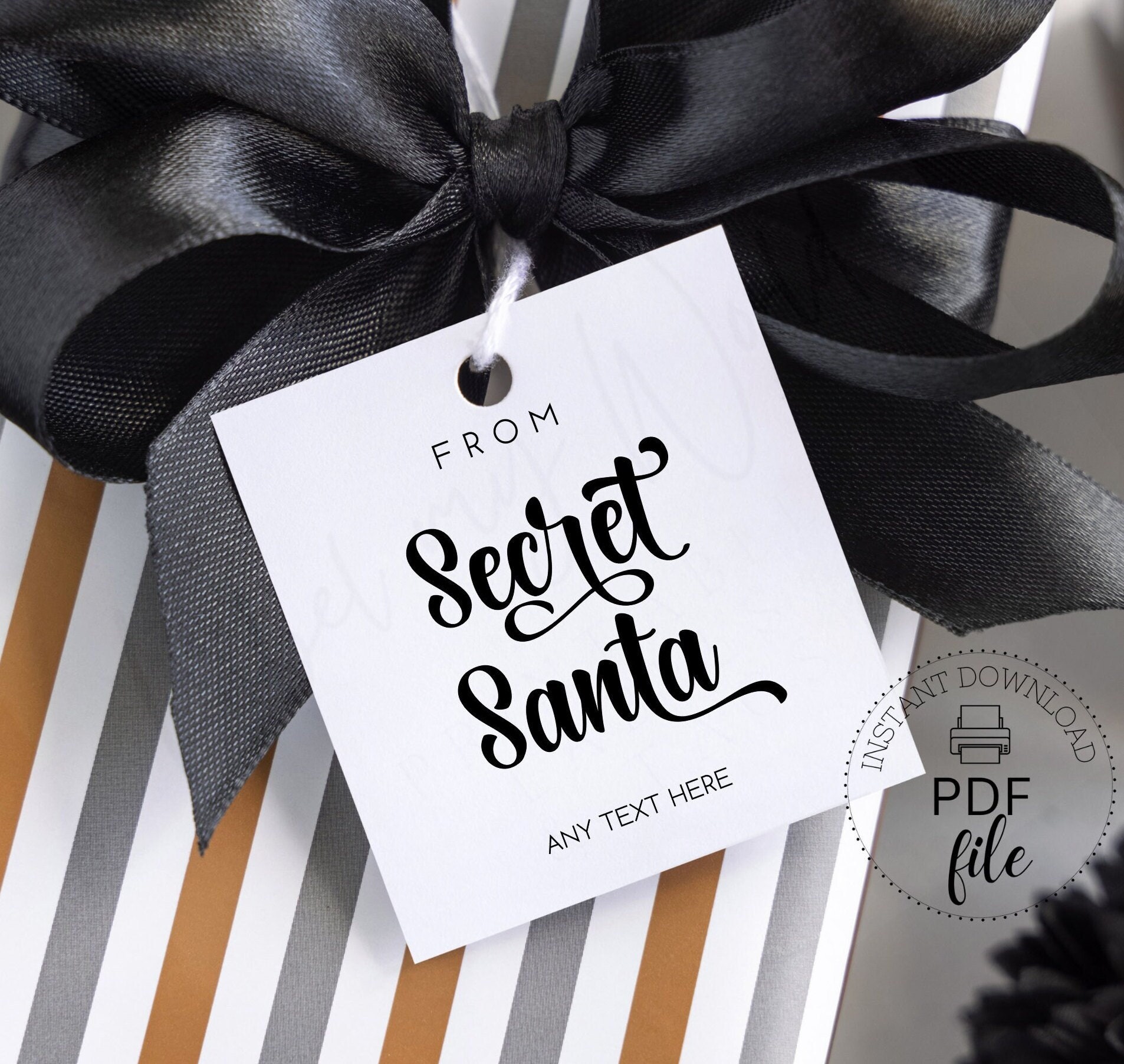 From Secret Santa Gift Tag | Printable Christmas Party Tag | Customized ...