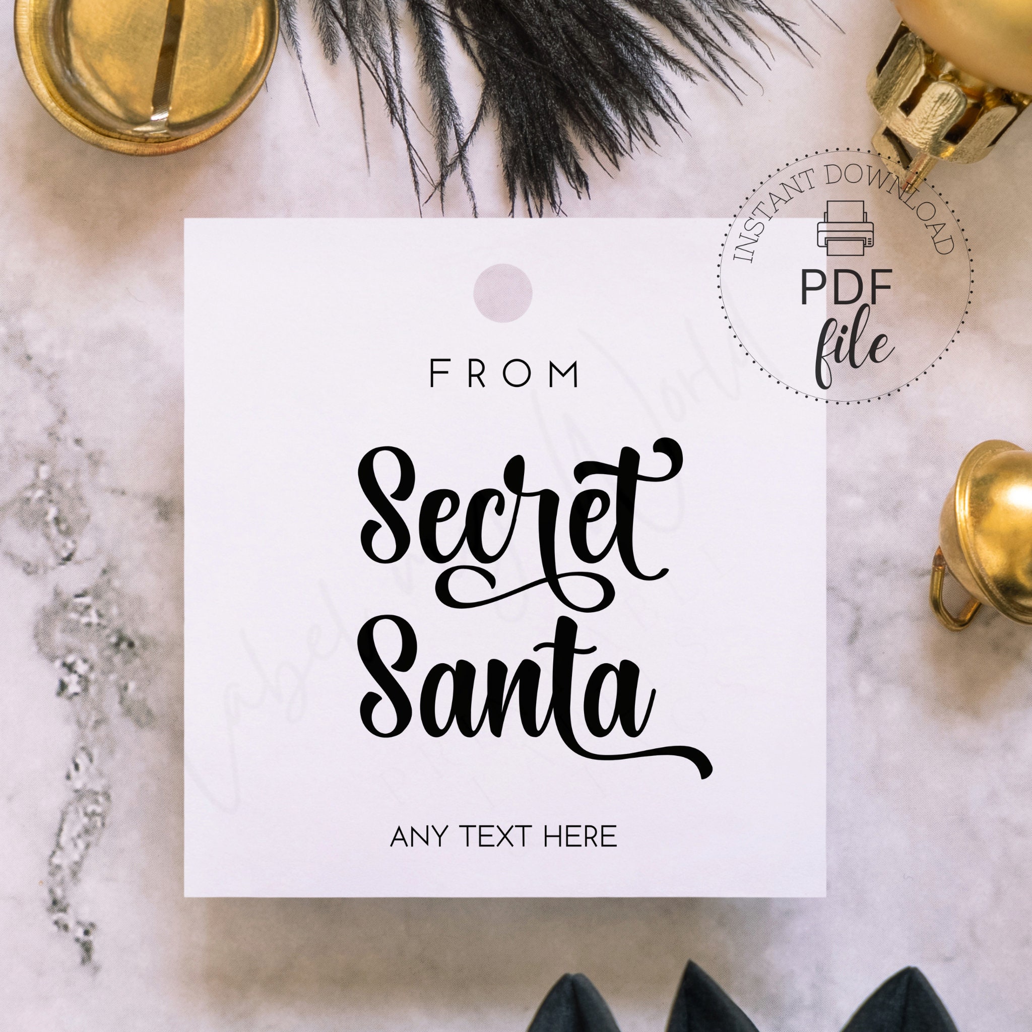 From Secret Santa Gift Tag Printable Christmas Party Tag - Etsy