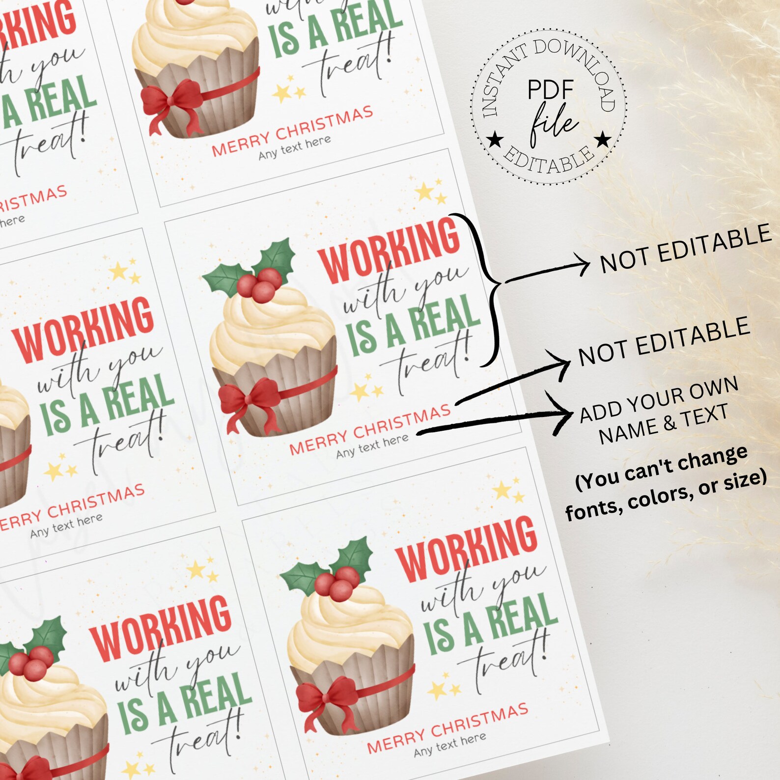Christmas Appreciation Treat Tag | Printable Working With You is a Real ...