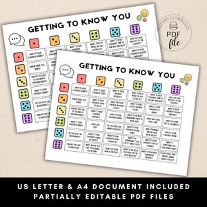 Getting to Know You Icebreaker Dice Game, Roll and Tell Game Template ...