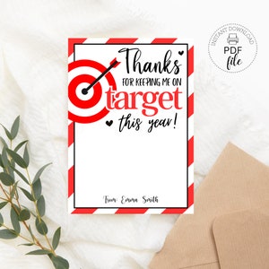 Target Gift Card Holder Template | Printable Thanks for Keeping Me on ...
