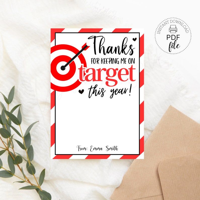 Target Gift Card Holder Template | Printable Thanks for Keeping Me on ...