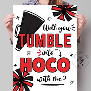 Printable Cheerleader Dance Gymnastics Hoco Proposal Sign, Will You ...