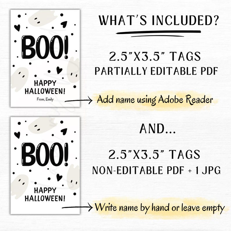 Printable Boo Happy Halloween Treat Tag, Ghost Trick or Treat ...