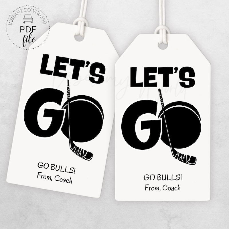 Hockey Favor Tag Editable - Etsy