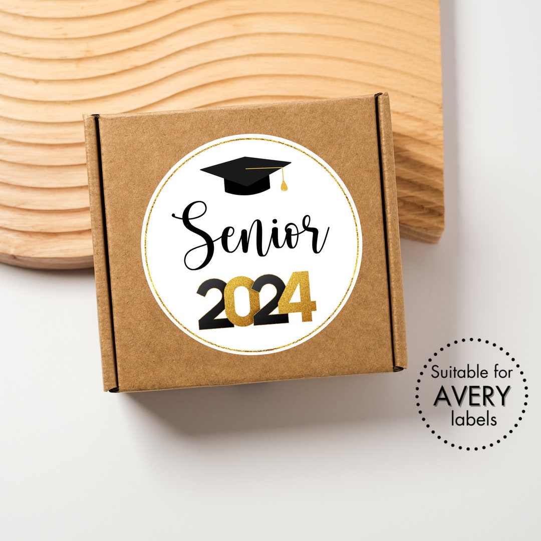 Senior 2024 Labels Printable High School Graduation Round - Etsy
