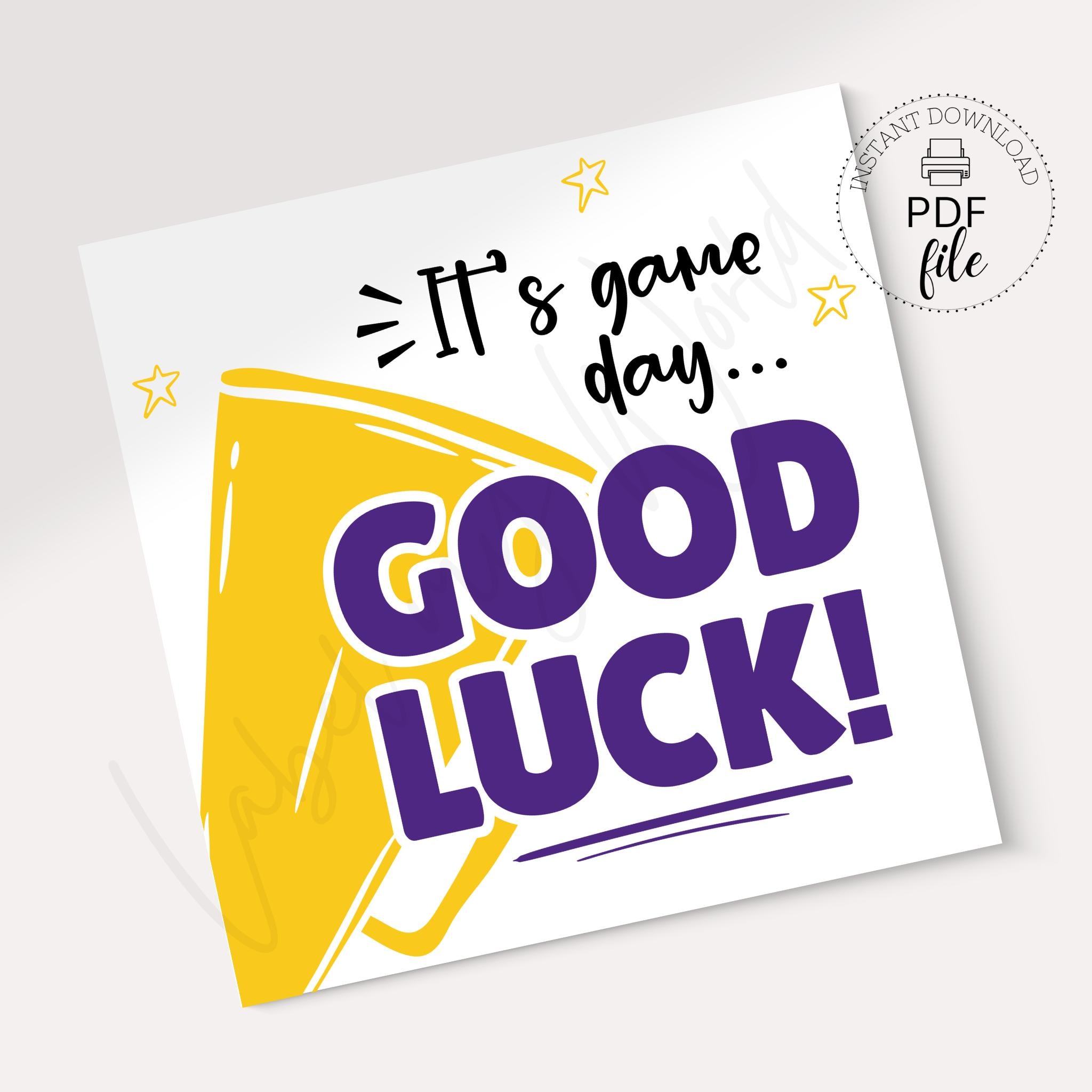 Printable Sports Team Game Day Tag, It's Game Day Good Luck Gift Tags ...