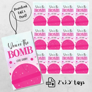 Printable Bath Bomb Gift Tag, Appreciation Teacher/school/employee ...