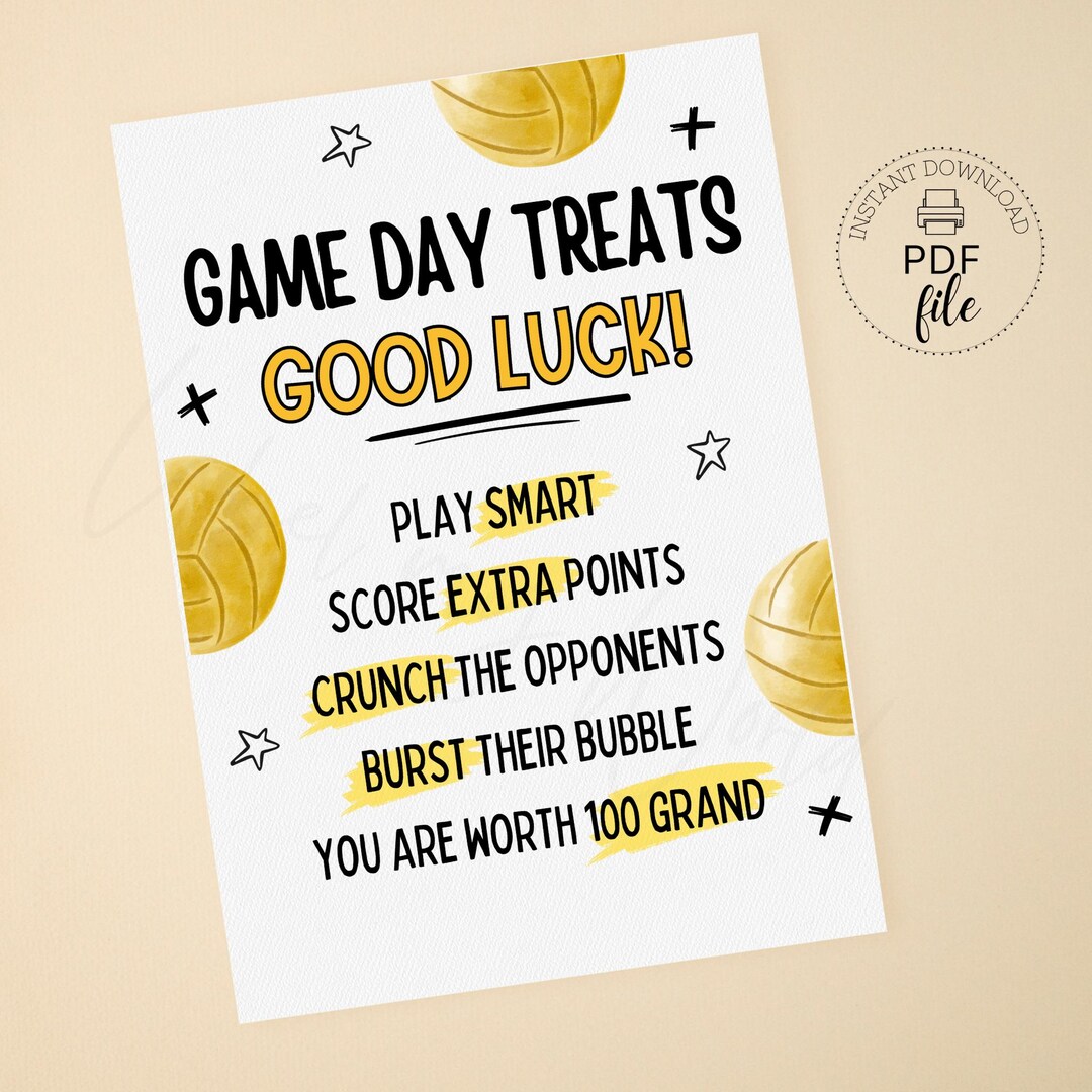 Printable Water Polo Candy Treat Bag Tag, Good Luck Water Polo Gift ...