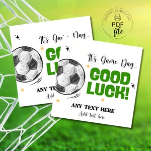 Printable Soccer Good Luck Tags | Personalized Cheer Team Gift Tag ...