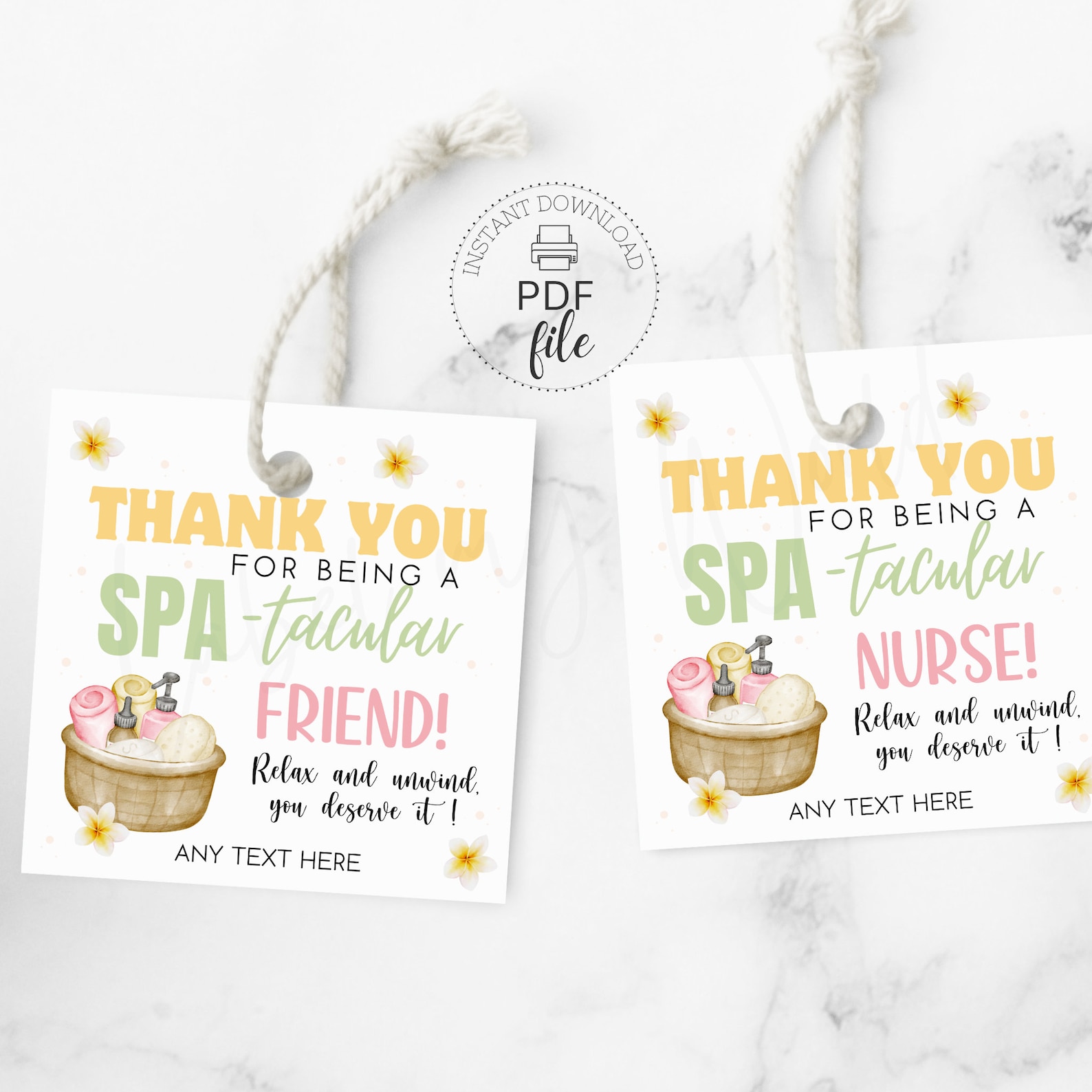 Thank You for Being Spa-tacular Gift Tag | Printable Teacher/nurse ...