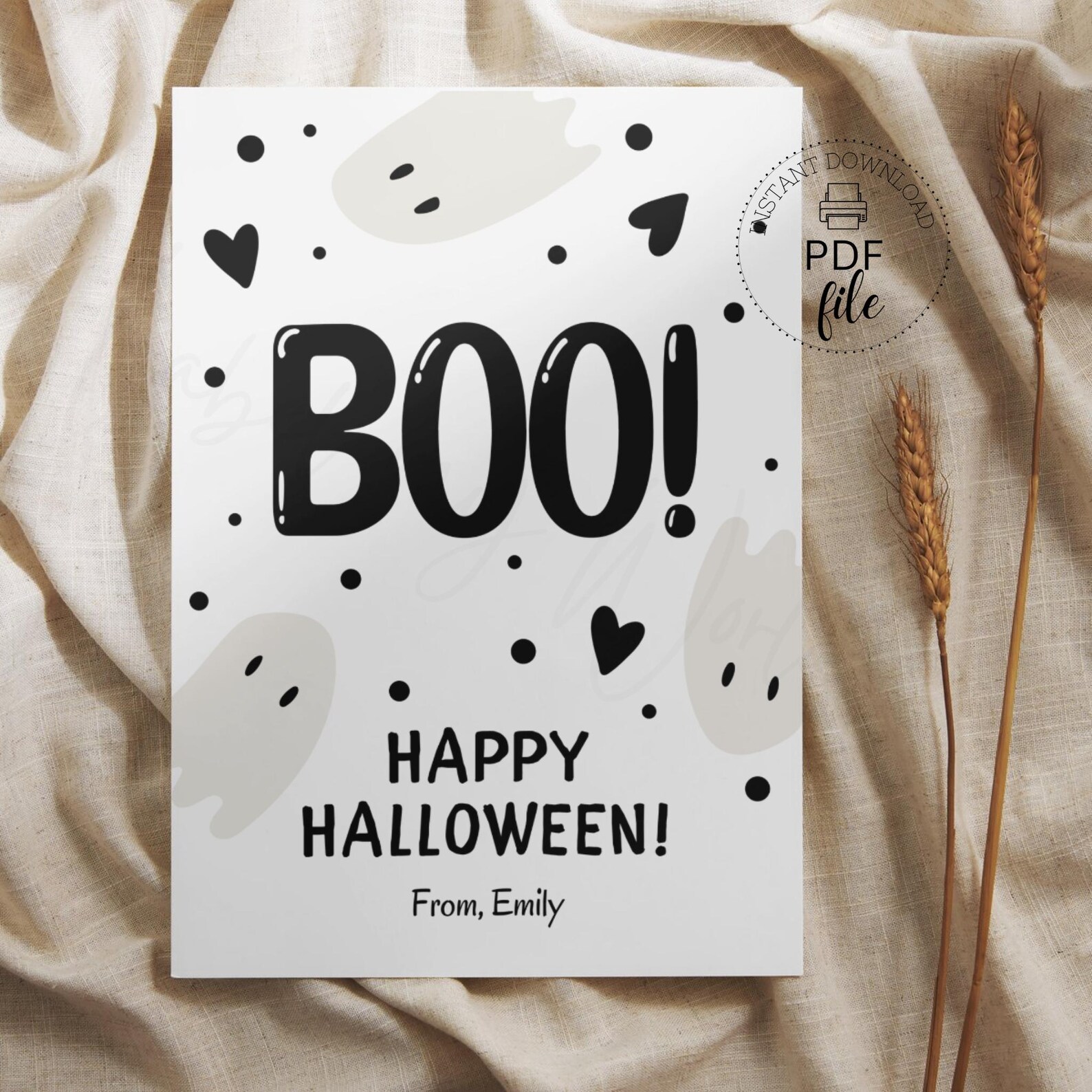 Printable Boo Happy Halloween Treat Tag, Ghost Trick or Treat ...
