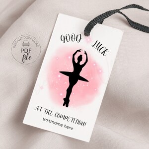Printable Good Luck Ballerina Gift Tags, Personalized Ballet Dancer ...