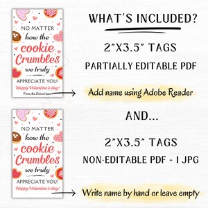 Printable Valentine Cookies Gift Tag, Personalized No Matter How the ...