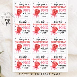 Printable Ring Candy Tag, Hope Your Valentine's Day Pops With Fun ...