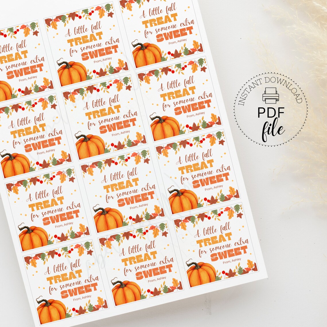 Fall Appreciation Treat Tags Printable A Little Fall Treat for Someone ...