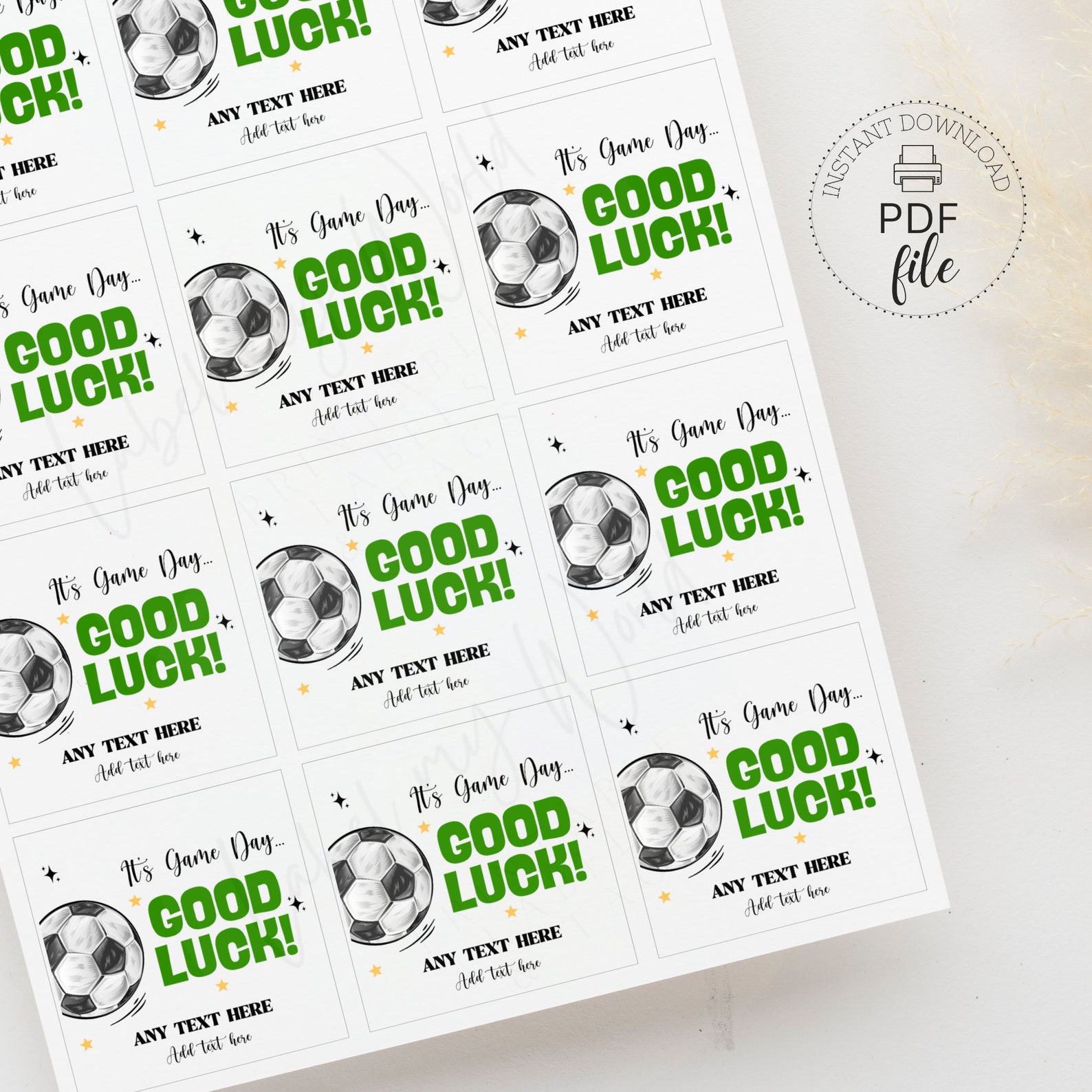 Printable Soccer Good Luck Tags | Personalized Cheer Team Gift Tag ...