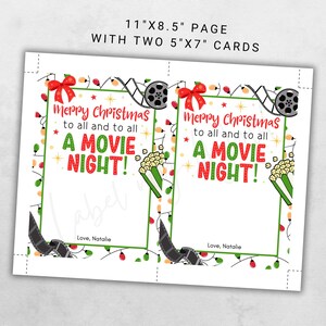 Printable Christmas Movie Theater Gift Card Holder Template, Enjoy a ...