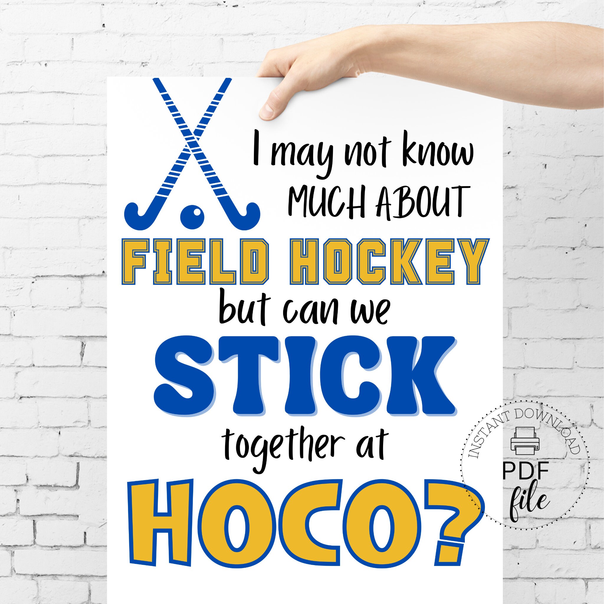 Printable HOCO Field Hockey Proposal Sign I May Not Know - Etsy